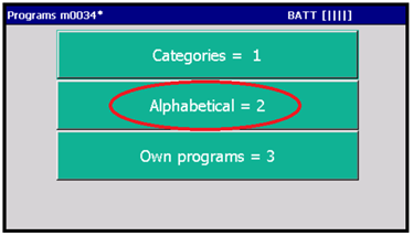 Selecting programs from an alphabetical list – Biofield Therapy